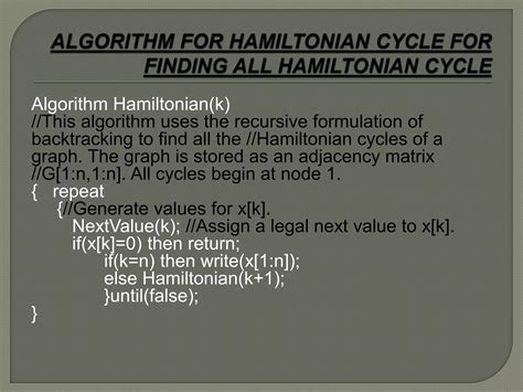 Backtracking N Queens Problem Graph Coloring Hamiltonian Cycle Pptx