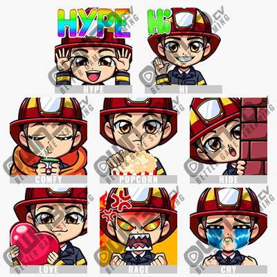 Animated Firefighter 2 Twitch Sub Emote Twitch Sub Emotes Own3d