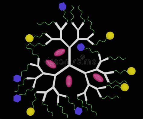Dendrimer With Nanodrug And Bond Stock Illustration Illustration Of