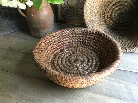 French Rustic Bread Basket Coiled Rye Serving Basket Proofing Basket