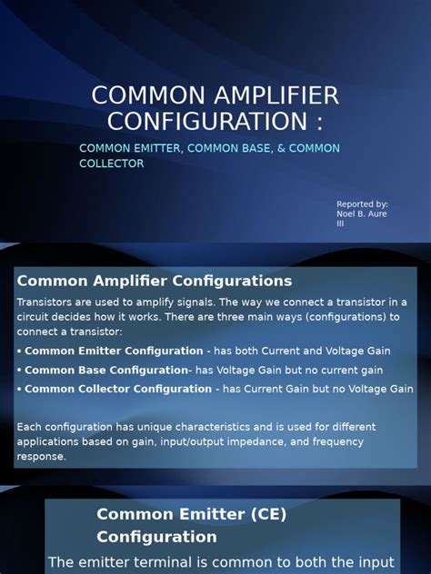 Common Amplifier Configuration Pdf Amplifier Electrical Circuits
