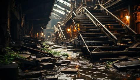 Abandoned Factory Dark Rusty Spooky Damaged Old Ruin Horror