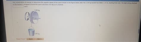 Solved Use Conservation Of Energy To Determine The Angular Chegg