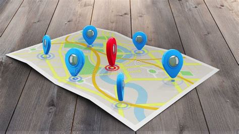 Red Marker On A Map Surrounded By Blue Markers Stock Footage Video Of