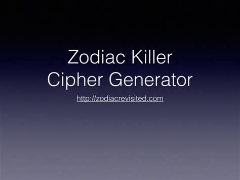 Zodiac Killer Cipher Generator Pdf