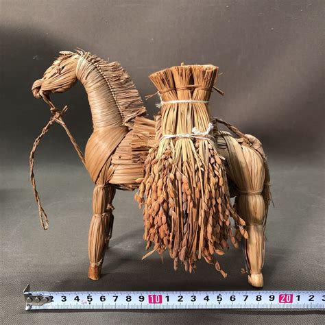 Yahoo オークション A 1127 [ 木製 藁製 置物 5点まとめて ] ゾウ