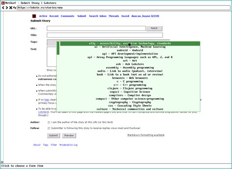 Submit Story Not Working On NetSurf Issue 1150 Lobsters Lobsters GitHub