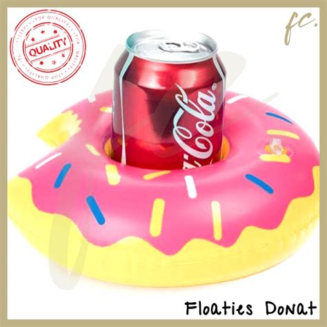 Jual Floaties Kecil Mini Drink Holder Bentuk Makanan Donat Donut Kue Untuk Minuman Grosir