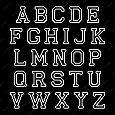 Premium Vector White Alphabet Letters On Black Background