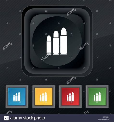 Bullet Icon Symbol Set Of Five Colorful Stylish Buttons On Black