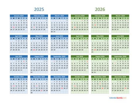 2025 And 2026 Calendar Calendar Quickly