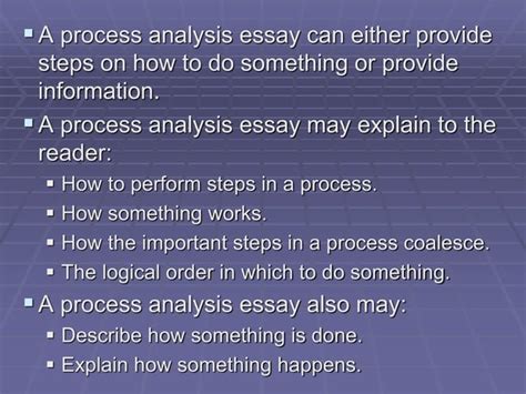 Writing Process Analysis Essay Ppt