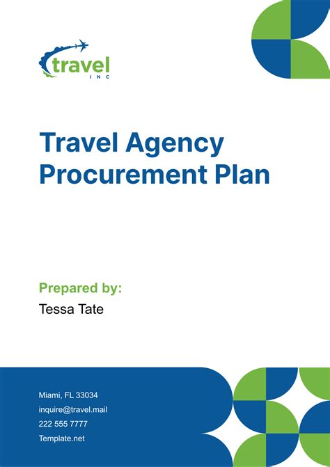 Free Travel Agency Procurement Plan Template To Edit Online