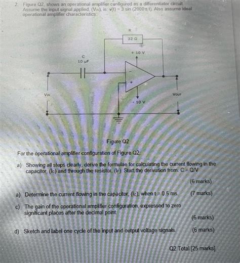 Solved 2 Figure Q2 Shows An Operational Amplifier
