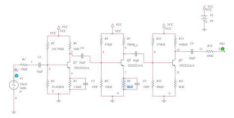 Multistage Amplifier Multisim Live