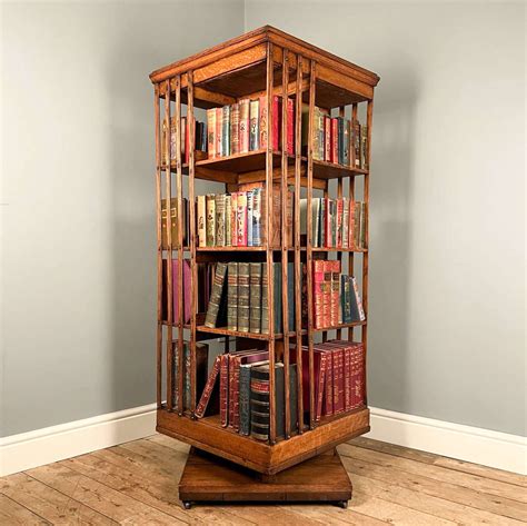 Stylish Oak Cambridge Revolving Bookcase In Antique Bookcases And Shelves