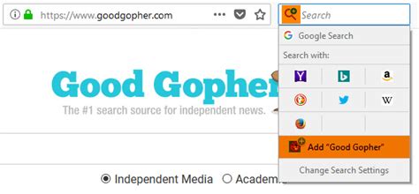 How To Make Good Gopher Your Default Search Engine In Mozilla Firefox