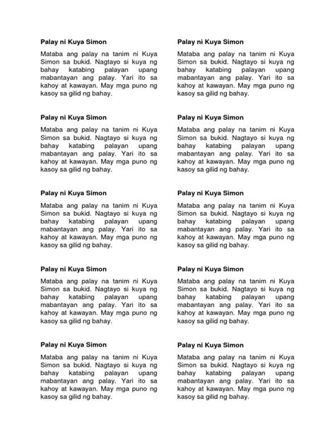 Palay Ni Kuya Simon Pdf