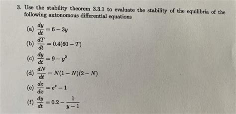 Solved 3 Use The Stability Theorem 331 To Evaluate The