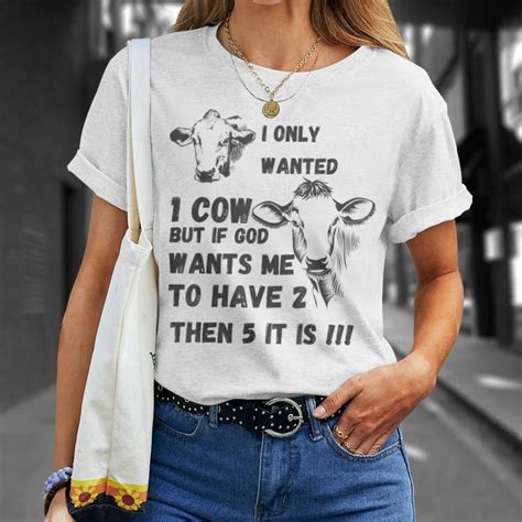 Funny Cute Cattle Cow Saying For Cow Lovers Cow Print Unisex T Shirt
