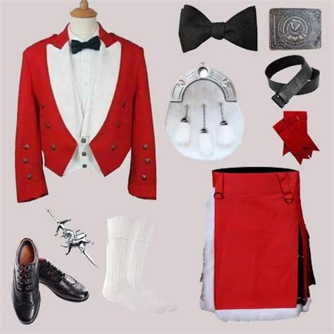 Red Prince Charlie Kilt Outfit Scottish Highland Dress Set Etsy