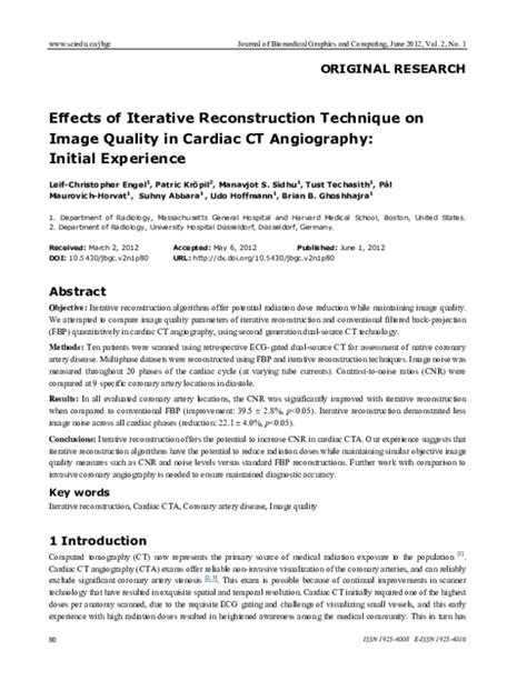 Pdf Effects Of Iterative Reconstruction Technique On Image Quality In