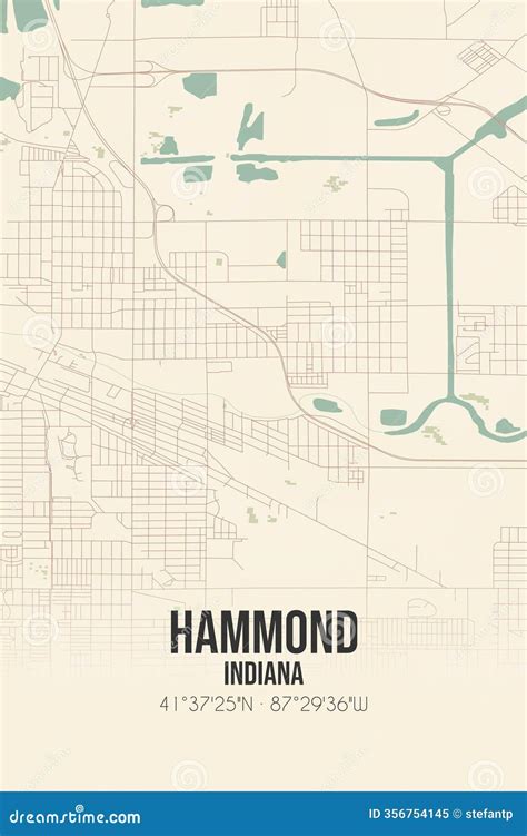 Retro Us Map Of Hammond New York Vintage Street Map Stock Image