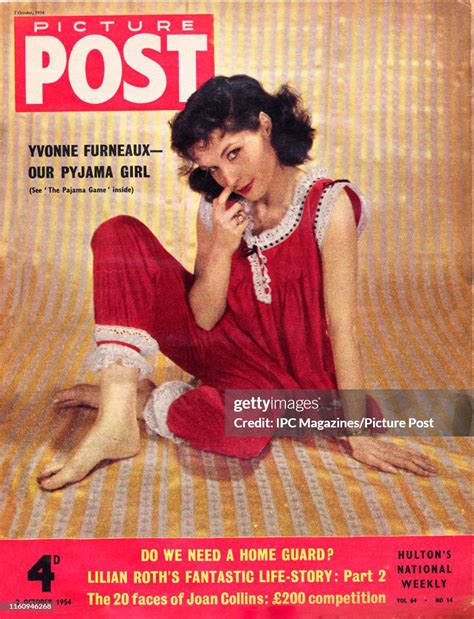 French Film Actress Yvonne Furneaux Is Featured For The Cover Of