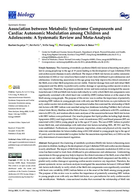 Pdf Association Between Metabolic Syndrome Components And Cardiac