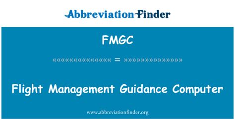 Fmgc 代表 飞行管理指导计算机 Flight Management Guidance Computer