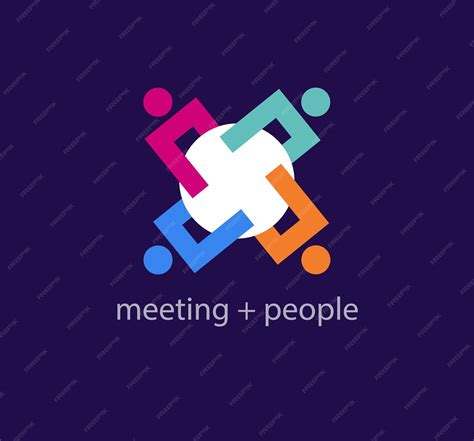Premium Vector Modern Meeting Logotype Unique Color Transitions