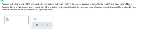 Solved Aqueous Hydrochloric Acid Hcl ﻿will React With