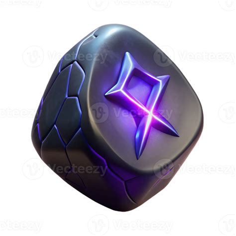 Dramatic Abstract Glowing Rune Cube 3d Render 4k 56670737 Png