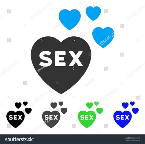 Sex Hearts Flat Vector Illustration Colored เวกเตอรสตอก ปลอดคาลขสทธ