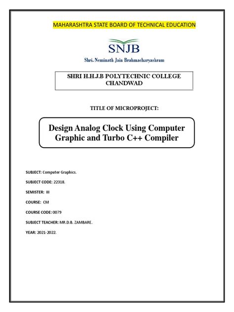 Design Analog Clock Using Computer Graphic And Turbo C Compiler