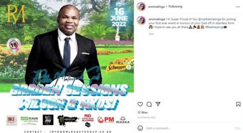 Ann Malinga Praises Son Robbie Jnr For Pulling His First Event