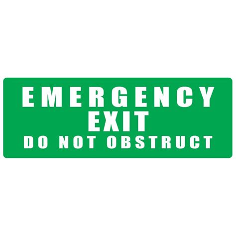 Emergency Exit Sign — Do Not Obstruct Esafety Supplies
