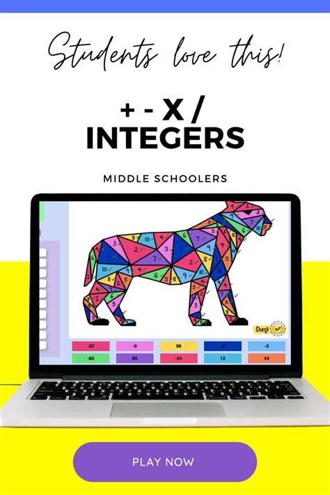 integer operations add subtract multiply divide math activity