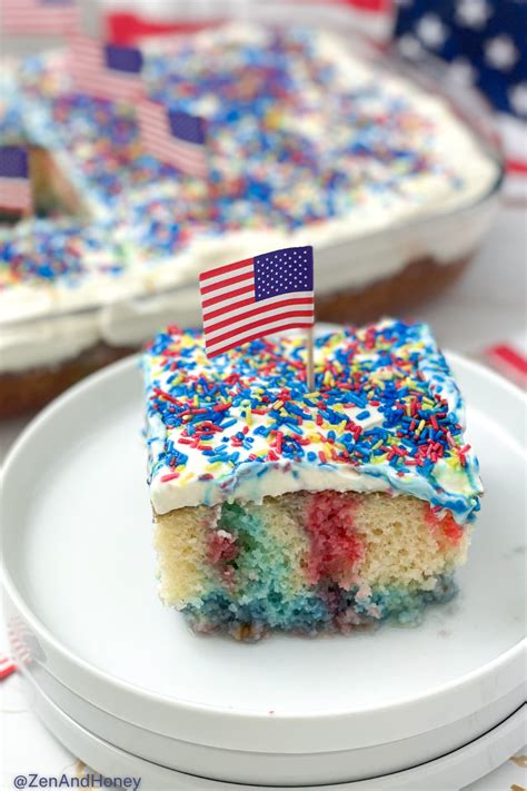 Red White And Blue Poke Cake Zen And Honey