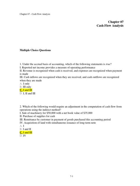 Chap 007 Cash Flow Analysis Pdf Cash Flow Statement Expense