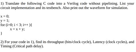 1 translate the following c code into a verilog code