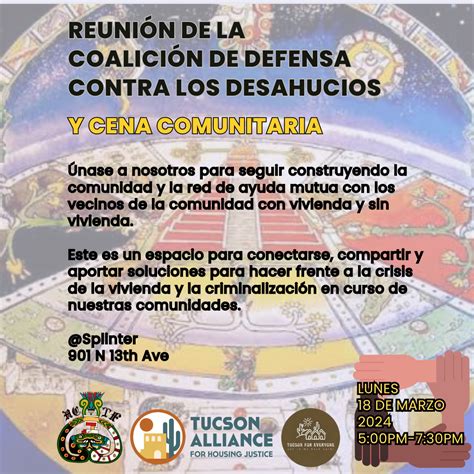 Eviction Defense Coalition Meeting And Community Dinner Splinter