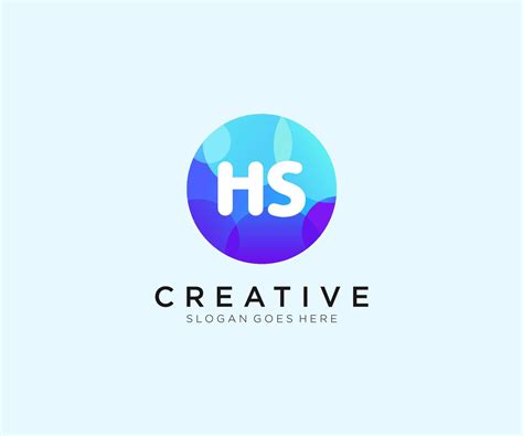 Hs Initial Logo With Colorful Circle Template Vector 21587402 Vector Art At Vecteezy