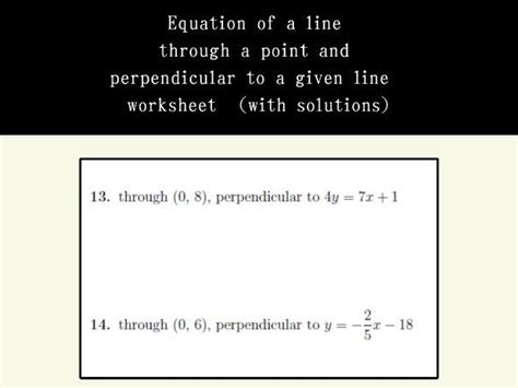 Perpendicular Bisector Equation