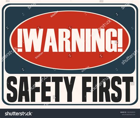 Safety First Warning Industrial Sign Vector De Stock Libre De