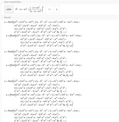 Roots I Found An Unusual At Least For Me Answer In Wolfram Alpha I