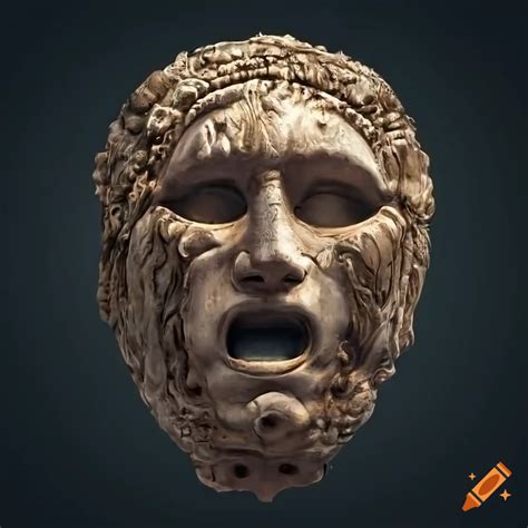 Detailed Roman Masks Inscriptions On White Background On Craiyon