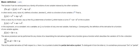 Partial Derivative Asking For Explanation And Reference Mathematics