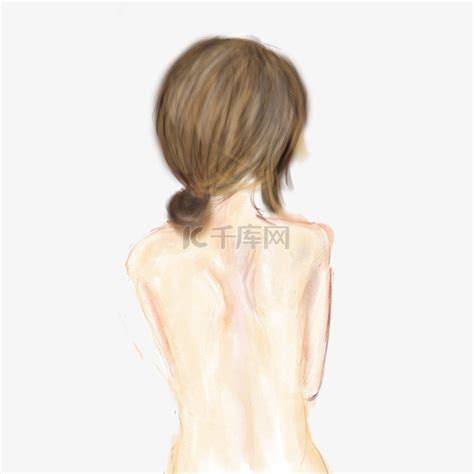 赤裸美女背影动漫卡通素材图片免费下载 千库网