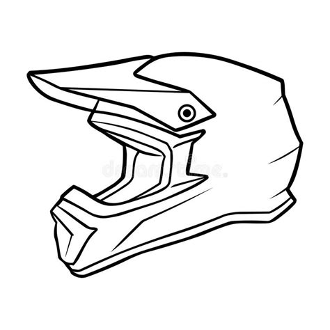 Motocross Helmet Line Art Drawing Stock Vector Illustration Of Clip